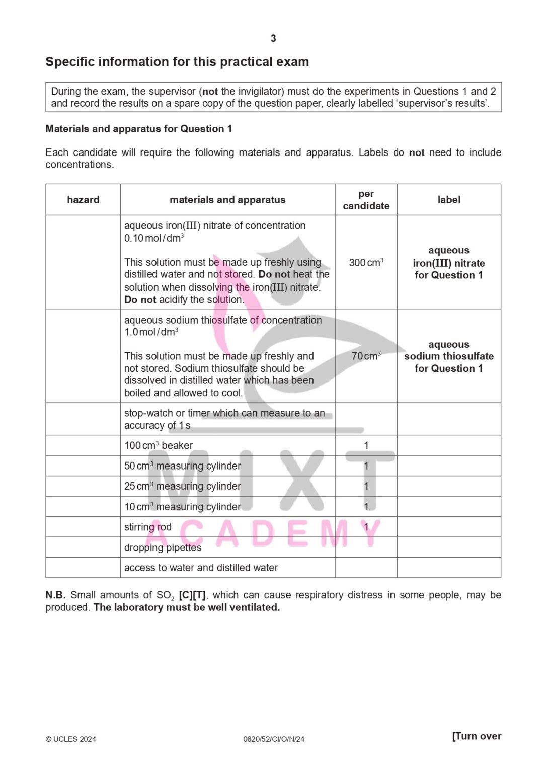 AS and A Level Chemistry Past Papers 9701 - Free Download - CAIE