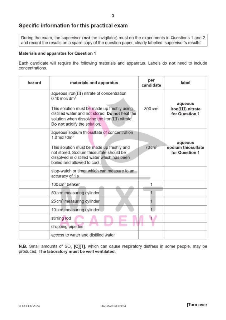 AS and A Level Chemistry Past Papers 9701 | Oct Nov 2021 - CAIE